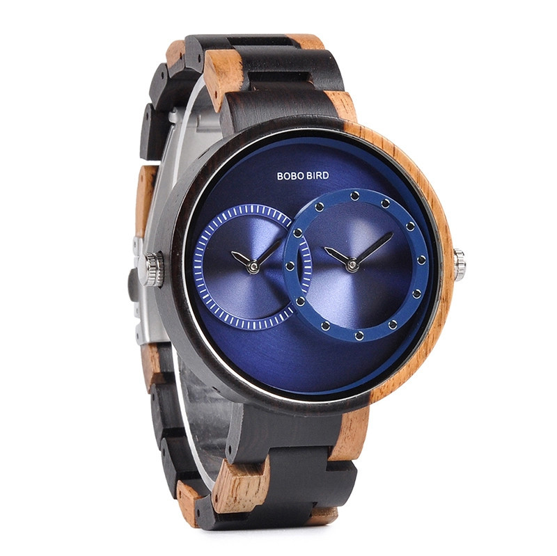 Bamboo Wooden Watch - Multiple Time Zone - Black