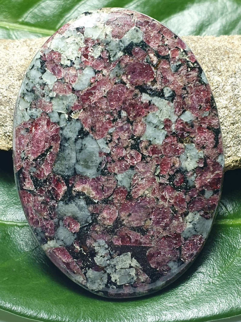 62mm oval Eudialyte ruby red cabochon AAA collector