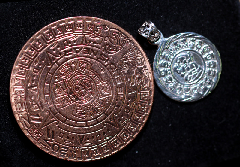 Sun God ,Aztec n Mayan Silver pendant n Calendar CP 338