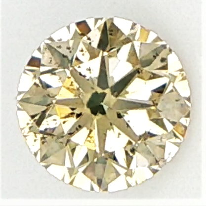 Round Brilliant Cut , Light Yellow Color Yellow Diamond 0.16 CTS