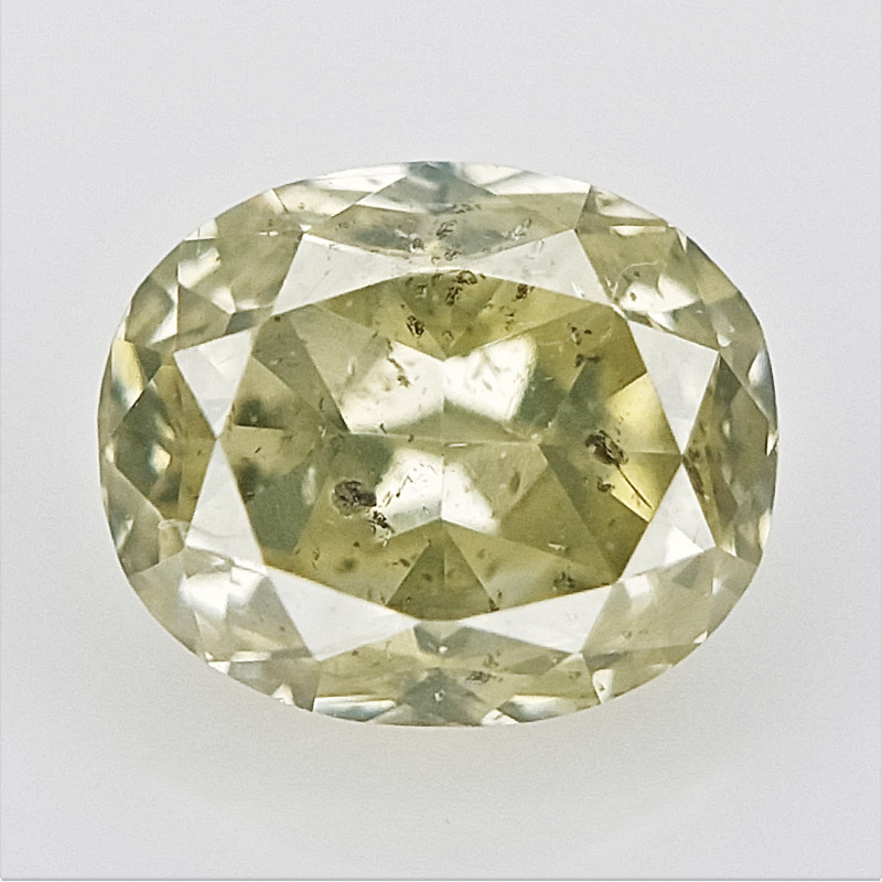 Natural Colored Diamond , Light Color Green Diamond 0.12 cts