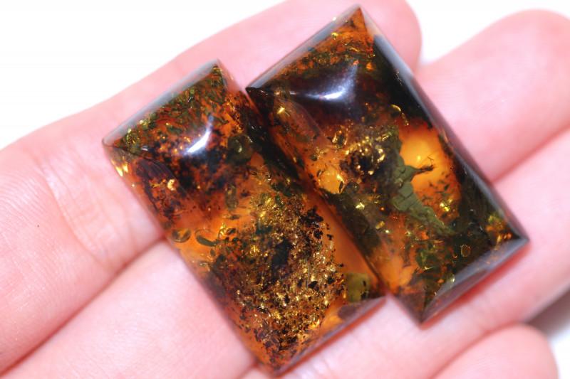 24.0Cts Pair Natural Amber from Poland