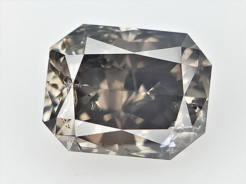 0.53 cts , Grey Diamond Gemstone , Radiant Brilliant