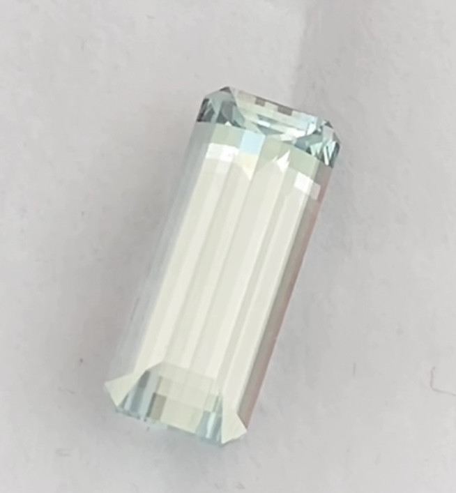 Pretty White (Colorless) Elongated Emerald Cut Aquamarine