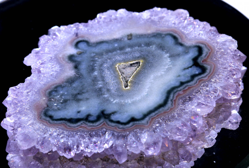 Purple Flower Amethyst Stalactite Slice Polished Gemstone Gemstones ...