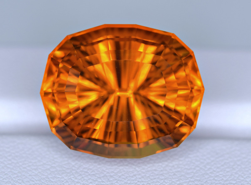 Flawless 36.45 Carat Precision Citrine Master Cut Gemstone