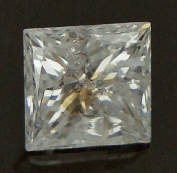 Princess Shape Diamond , Light Colored Diamond White Diamond 0.61cts