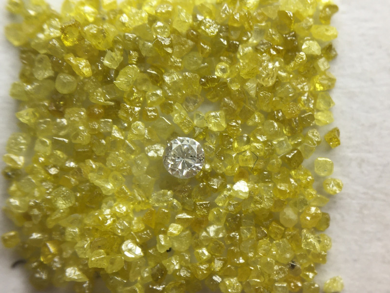 1 Ct Fancy Vivid Yellow Rough Micro Diamonds
