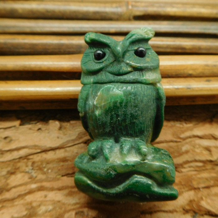 africa jade carve owl decoration (D364)