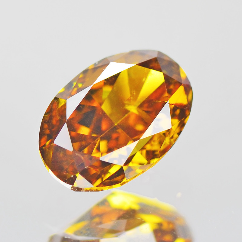 Untreated Color 0.45 Cts Natural Orange Yellow Diamond Oval Shape FA36105
