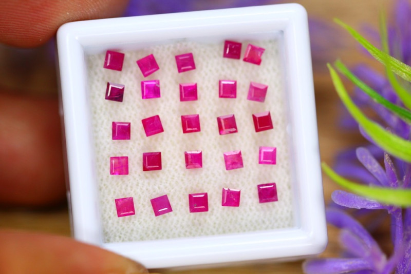 2.56ct Natural Pinky Ruby Square Cut Lot Z1242