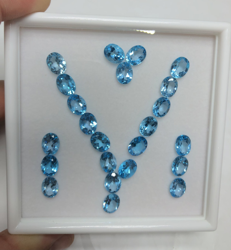 Wow Very Beautiful Swiss Topaz Set Cut Gemstone Calibrated Size From Brazil