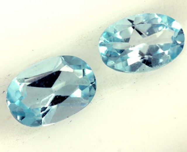 BLUE TOPAZ NATURAL FACETED 2 PCS 1 10 CTS PG 1383