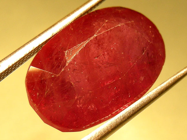 CERT 12.36 CTS FACETED CUT RED RUBY 11 838
