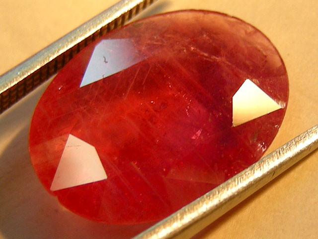 CERT 4.90 CTS FACETED CUT RED RUBY 11 970