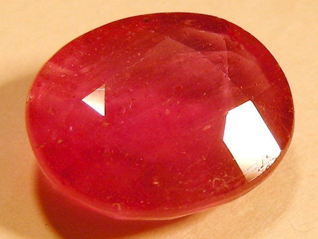 CERT 4.96 CTS FACETED RASPBERRY RED RUBY 11 1038