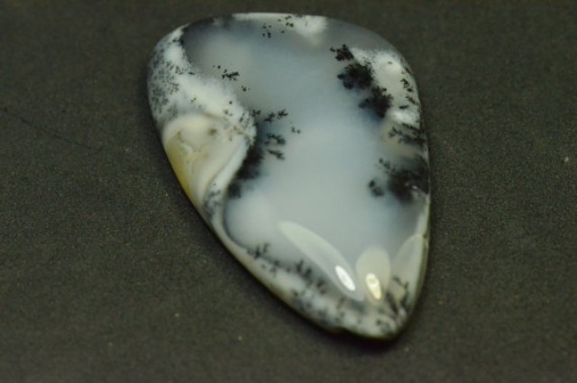 Dendritic Agate cabochon or merlinite trillion triangle designer cut
