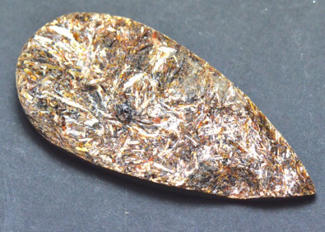 Jewelry & Beauty Astrophyllite freeform triangle two sides polished ...