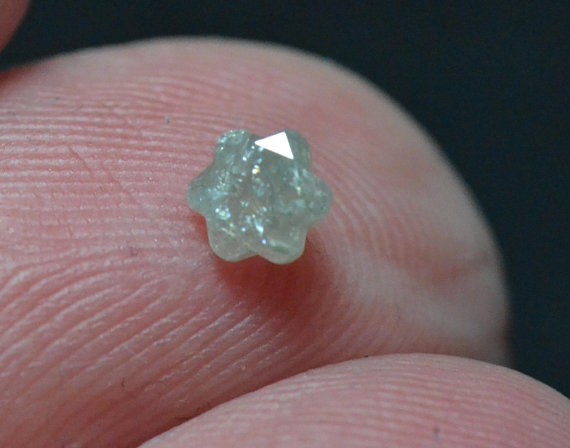 4.3mm 0.26ct silver white rose cut bloom flower cut diamond 4.3mm by 2.5mm