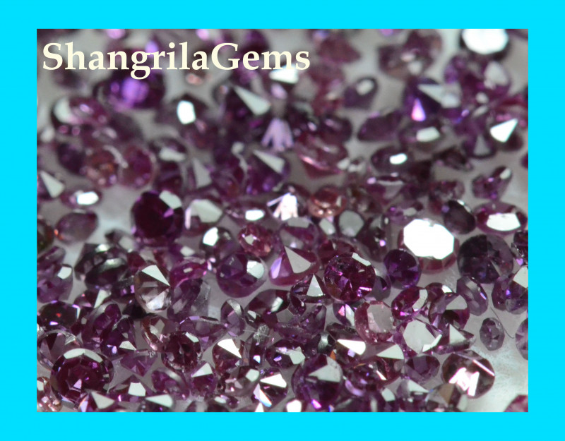 1.1 to 1.2mm Purple diamonds 100 diamonds 1ct approx from Botswana treated