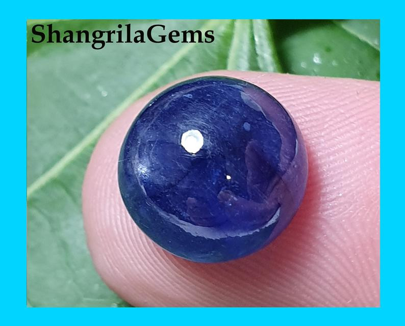 8.8ct 10.9mm round blue SAPPHIRE cabochon