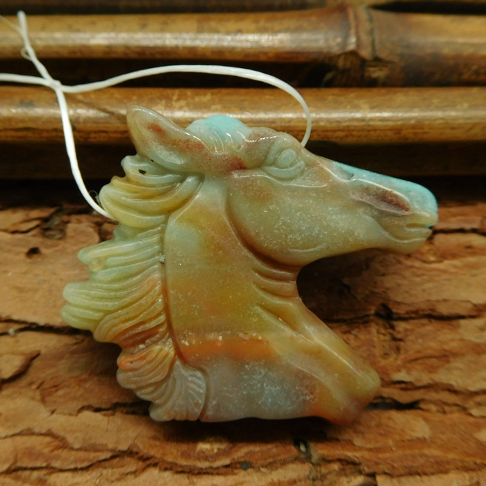 Jewelry Making & Beading Horse head Tigers eye rock slab equestrian ...