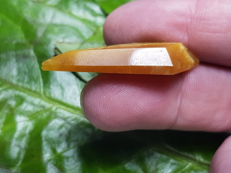 39mm Simbircite orange yellow Amber kite cabochon from Ulianovsk Russia
