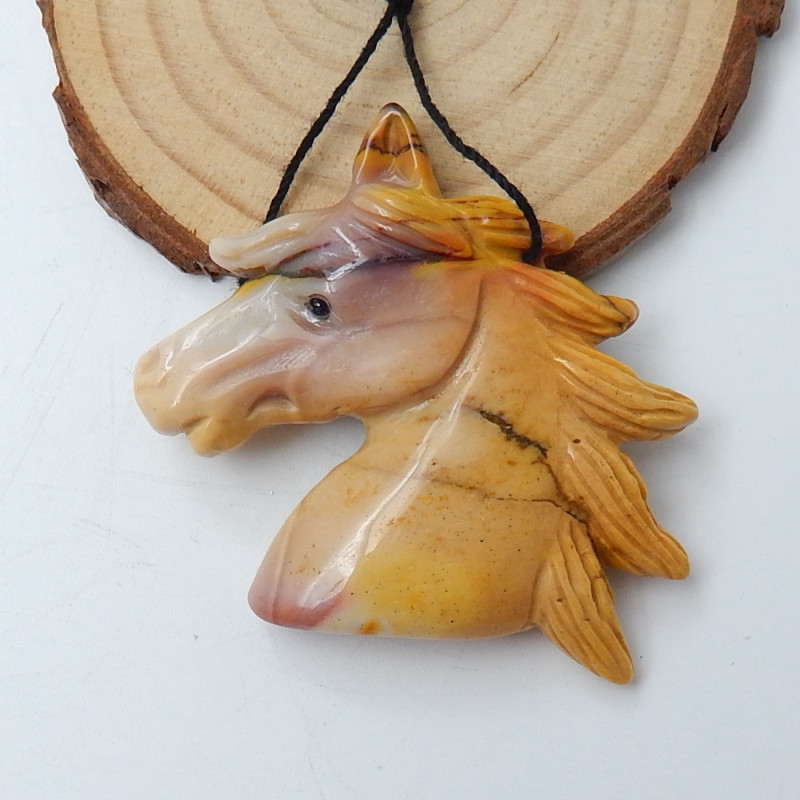Great Craft Carved Horse Pendant,Hand Carved Mookite Pendant C928