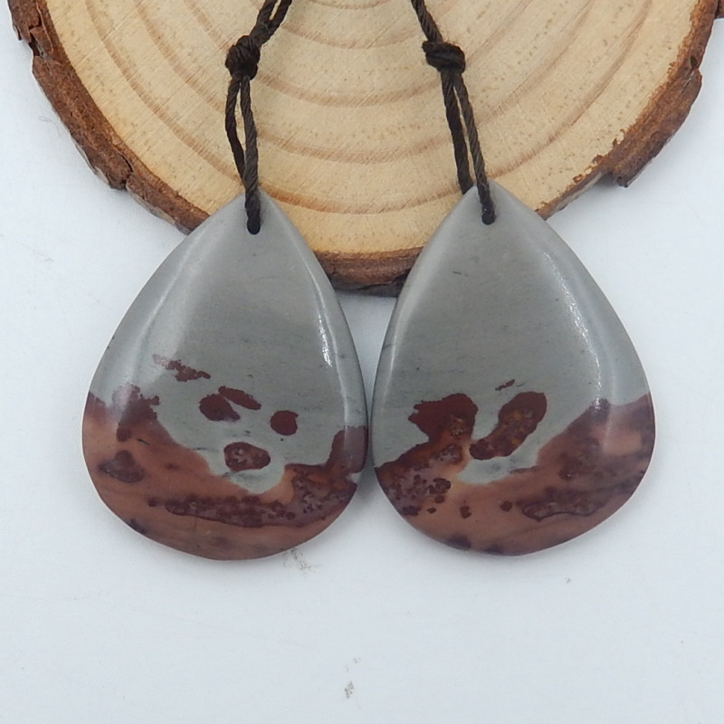 69cts Chohua jasper earrings ,tear drop earrings ,healing stone D213