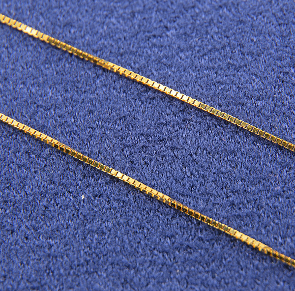 18kt SOLID Yellow Gold 18-inch Thin Box Chain