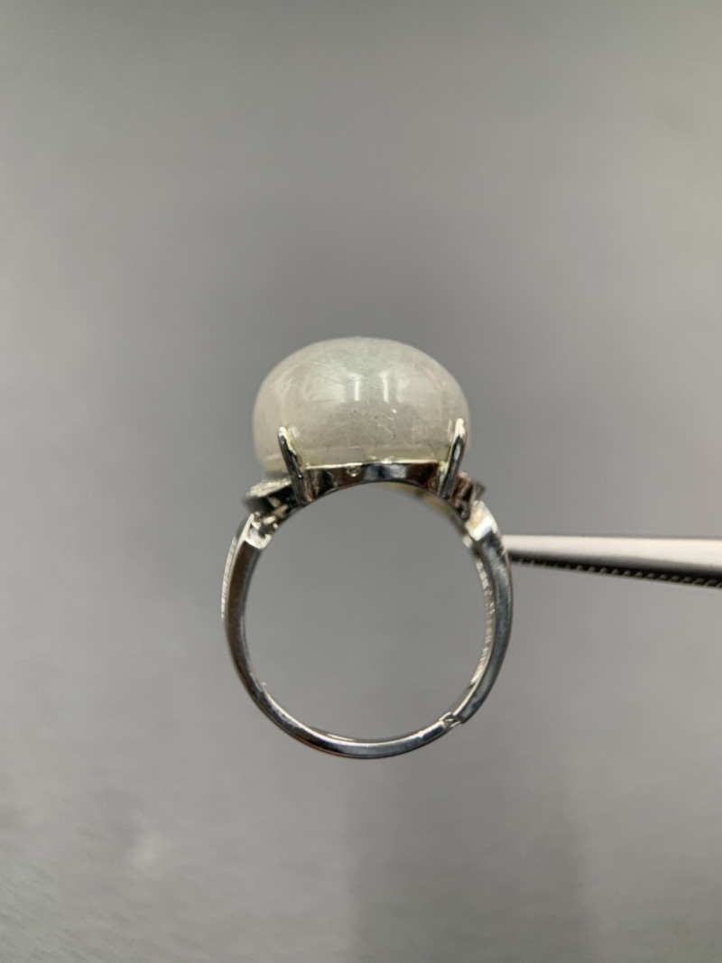 Rare White Rutilated Quartz Ring