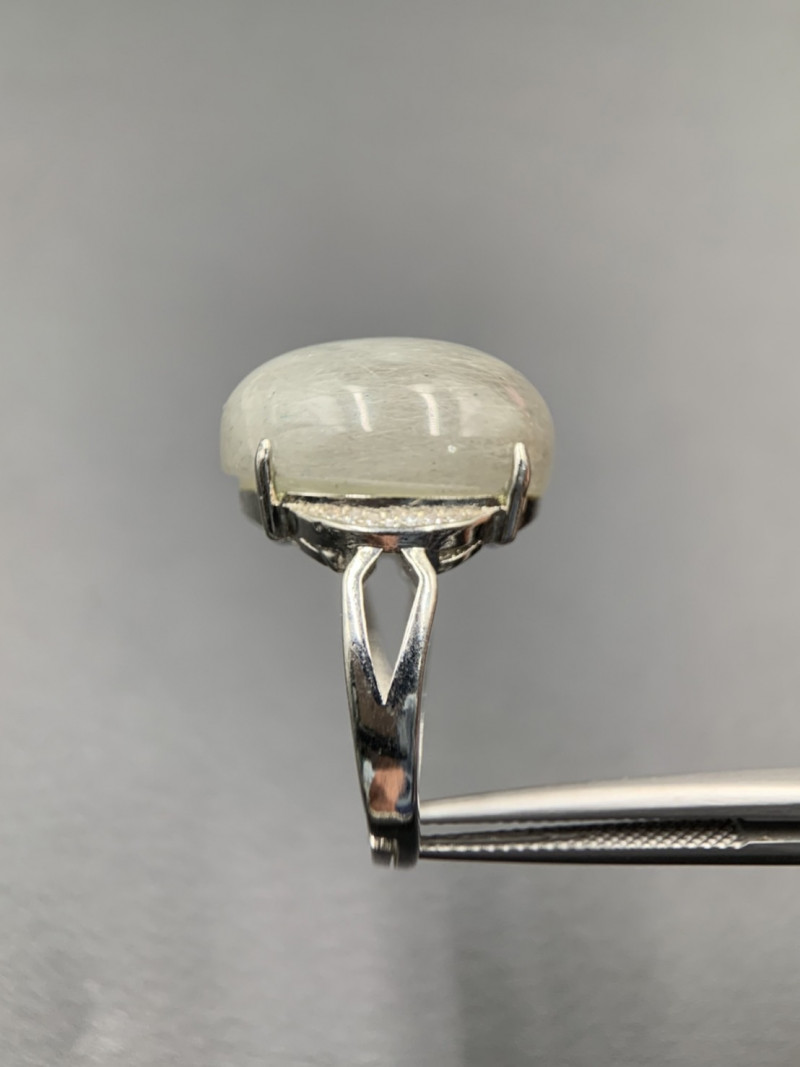 Rare White Rutilated Quartz Ring