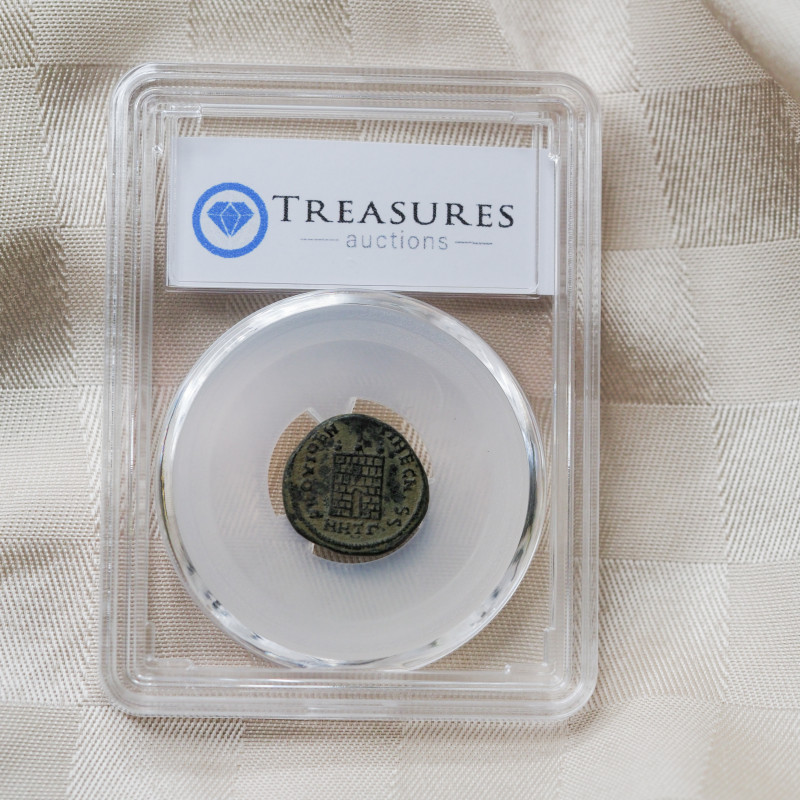 CONSTANTINE II Camp Gate Coin 337-340 AD AE3 AG