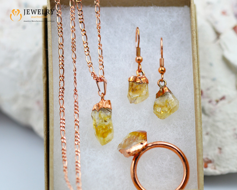 4 Piece Citrine Jewelry set $99 for $19.00 Ring Size Q
