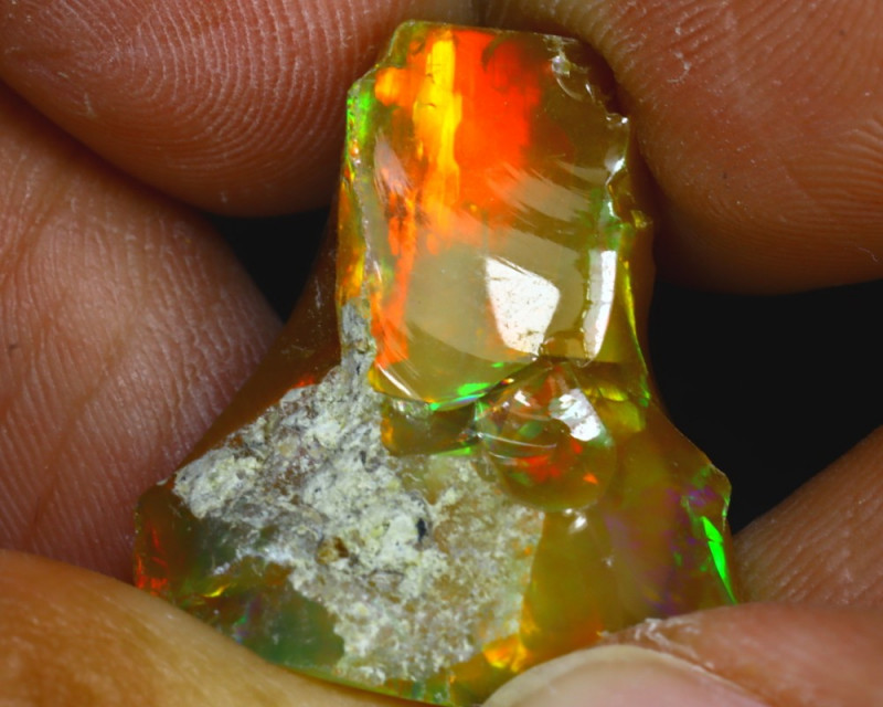 20.36Ct Multi Color Play Ethiopian Welo Opal Rough GN74/R2