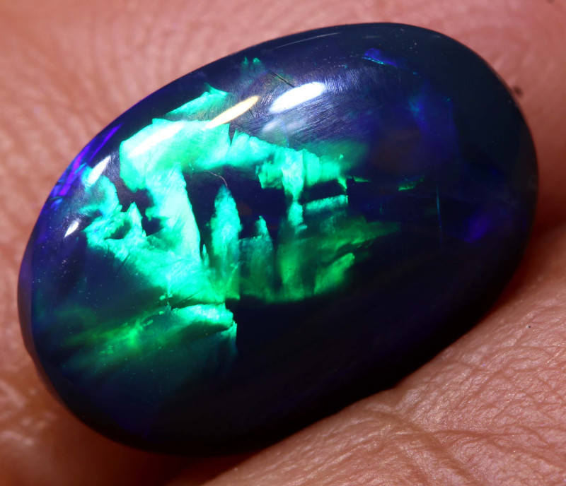 N1 - 2.45 CTS CHINESE WRITING BLACK OPAL INV-47 BL19 INVESTMENTOPALS