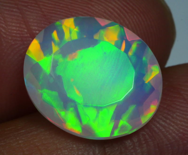 4.670 CRT BRILLIANT FACETED BEAUTY JIGSAW PATTERN COLOR WELO OPAL-
